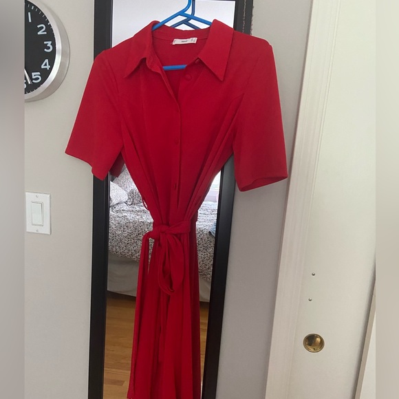 Mango | Dresses | Red Modest Dress | Poshmark